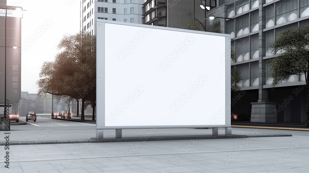 Generative AI, Realistic street big billboard mock up blank for ...