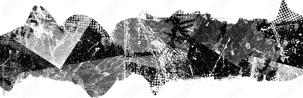 Glitch distorted grungy isolated banner . Design element for brochure ...