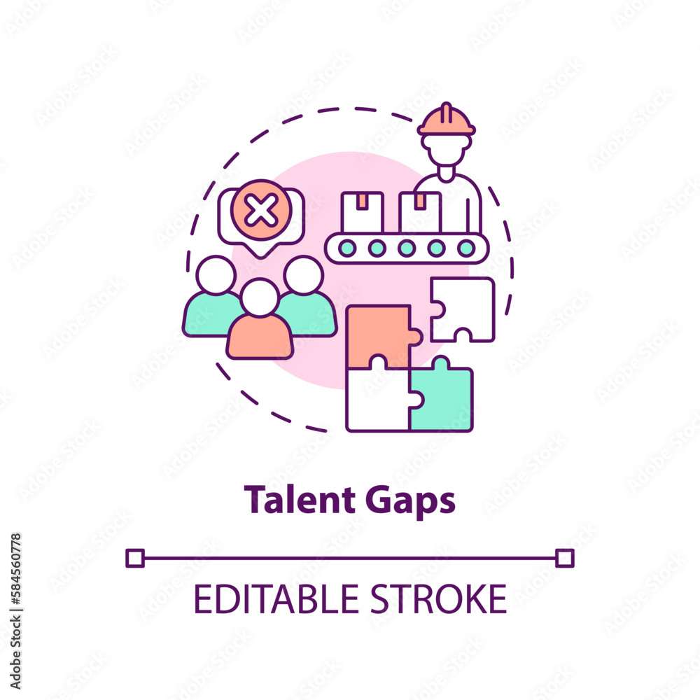 Talent gaps concept icon. Lack of workforces. Supply chain challenge ...