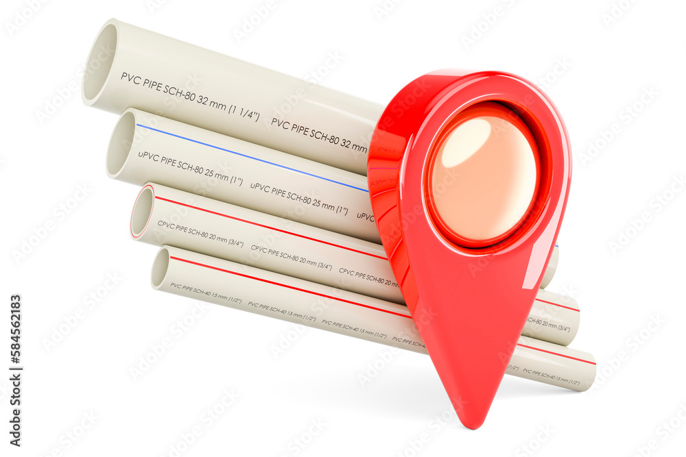 Poster PVC pipes, composite pipe, uPVC pipe, cPVC pipe with map pointer ...