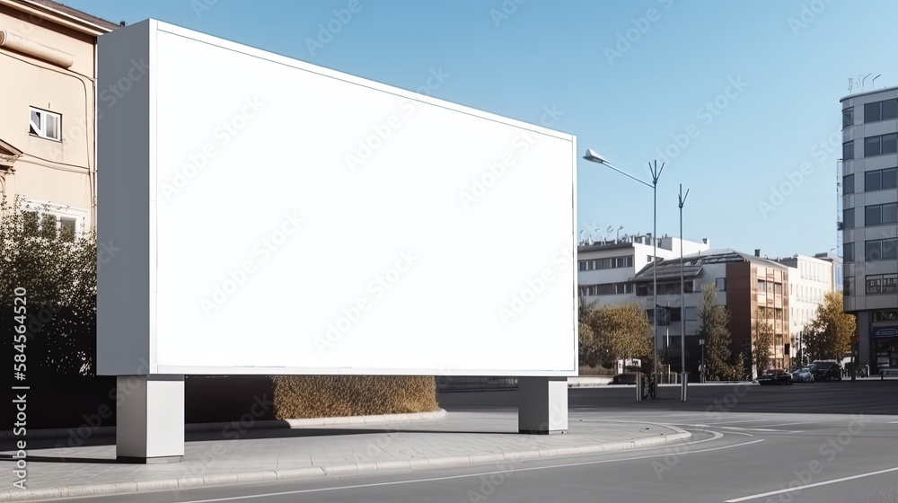 Generative AI, Realistic street big billboard mock up blank for ...