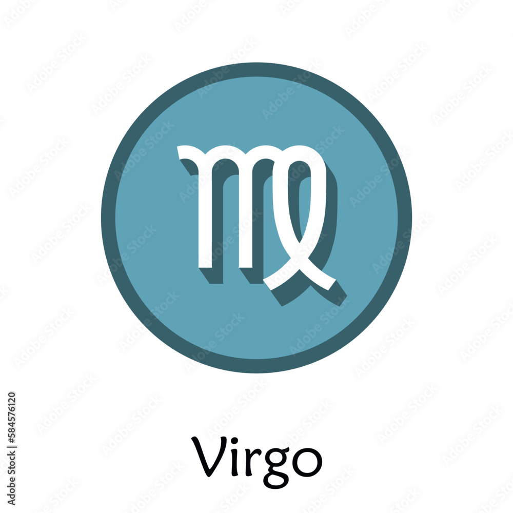 Virgo Sign Vector Illustration Virgo Zodiac Sign Symbole On White Background Horoscope