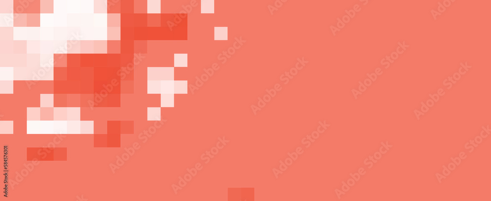 Red pixels textured banner. Abstract pixel background. Old video games ...