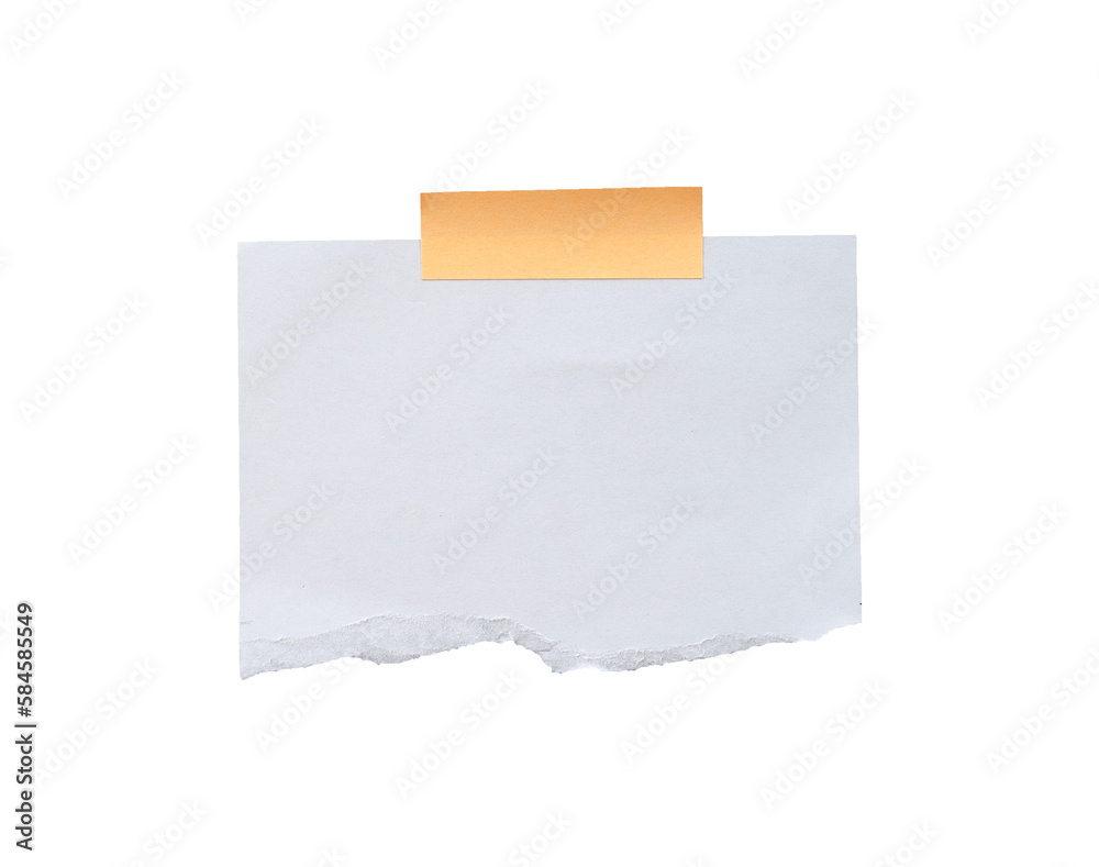 blank white torn paper with tape Stock Photo | Adobe Stock