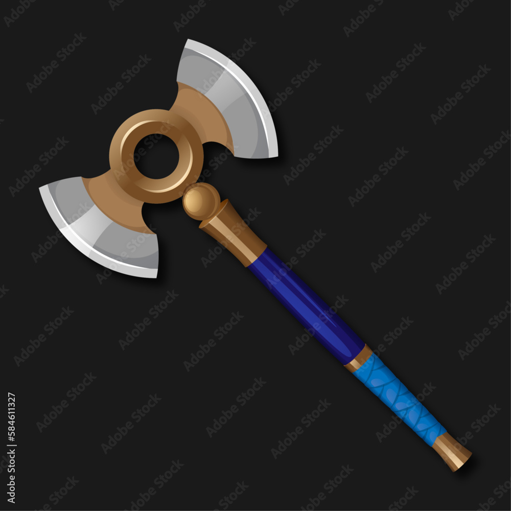 Vector image of a fantasy of weapon. Fighting axe of the Viking ...