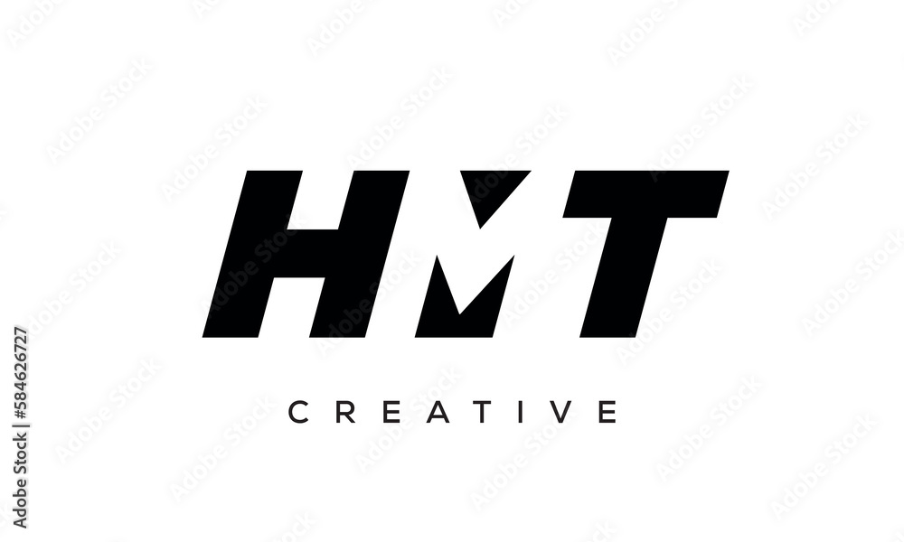 HMT letters negative space logo design. creative typography monogram ...