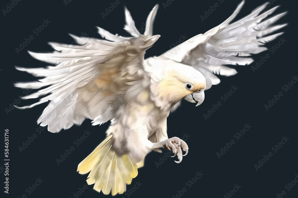 Beautiful cockatoo parrot flying isolated on transparent background png ...