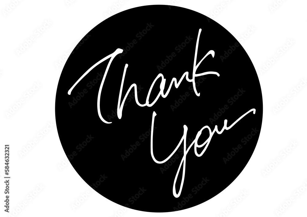 Thank You,hand lettering,round shape Stock Illustration | Adobe Stock
