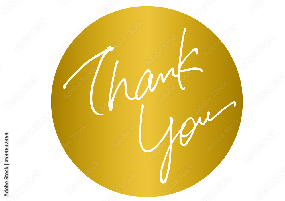 Thank You,hand lettering,round shape Stock Illustration | Adobe Stock