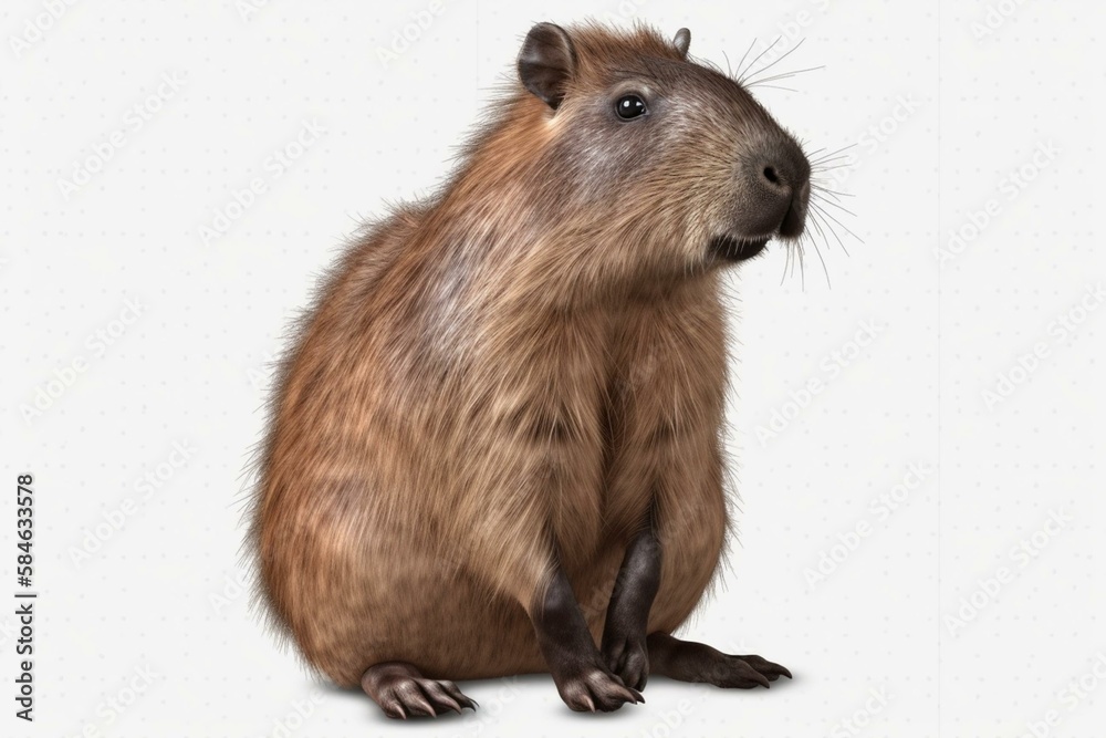 Capybara sitting isolated on transparent background. Generative AI ...