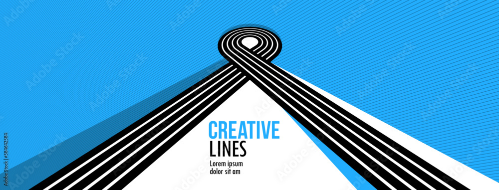 3D lines in motion vector abstract background, creative and dimensional ...