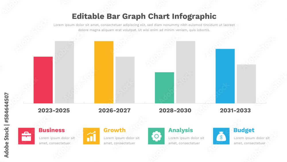 Bar chart Infographic presentation template Fully editable Stock Vector ...