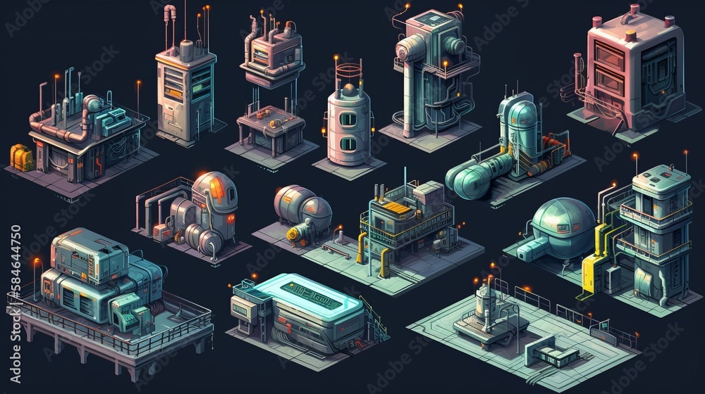 Designing Game Asset Sprite Sheets with Isometric Sci-Fi Buildings: A ...