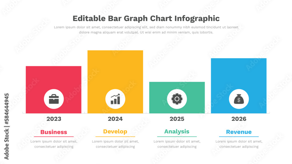 Bar chart Infographic presentation template Fully editable Stock Vector ...