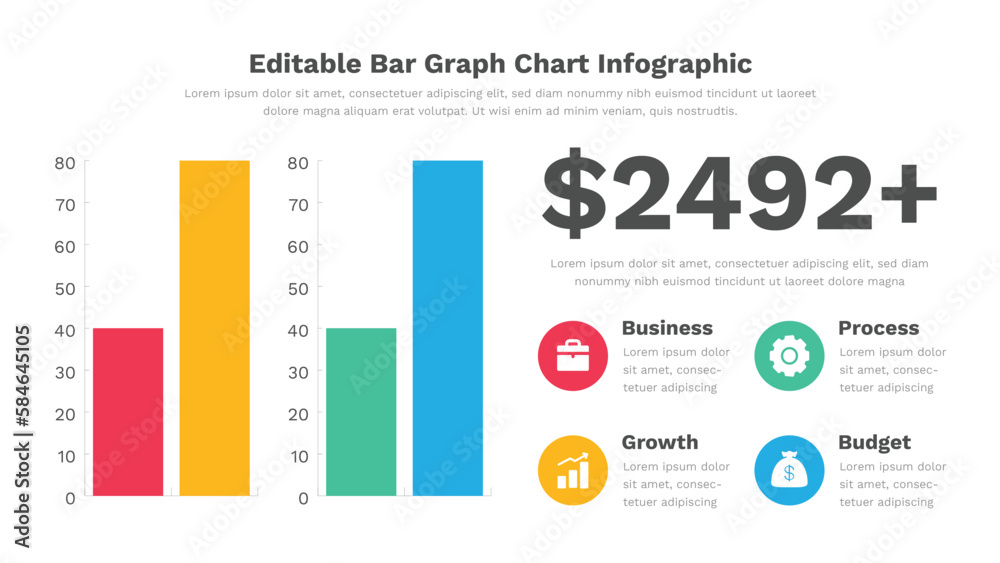 Bar chart Infographic presentation template Fully editable Stock Vector ...