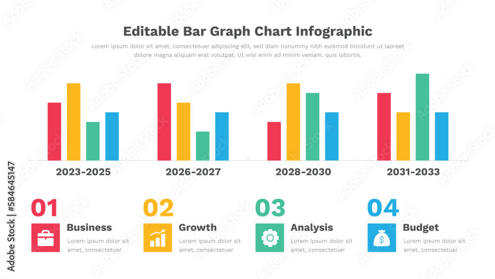 Bar chart Infographic presentation template Fully editable Stock Vector ...