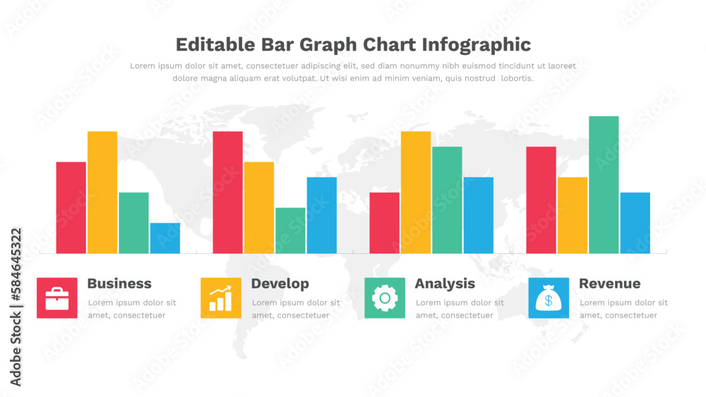 Bar chart Infographic presentation template Fully editable Stock Vector ...