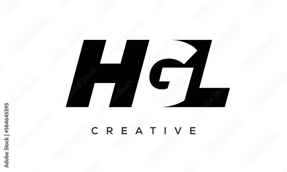 HGL letters negative space logo design. creative typography monogram ...