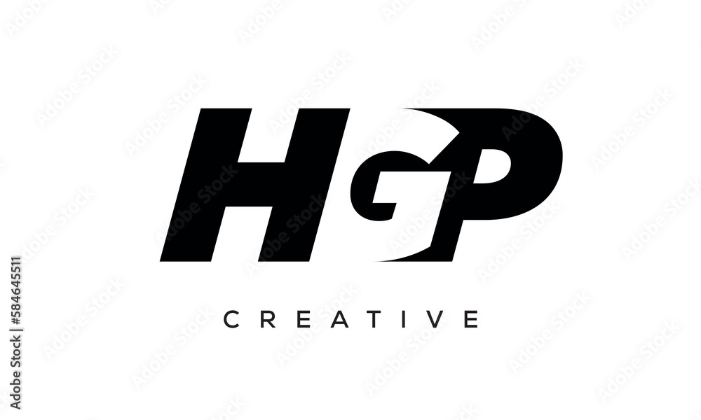 HGP letters negative space logo design. creative typography monogram ...
