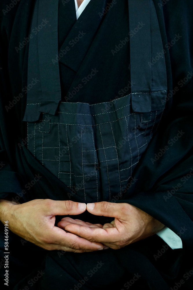 Zen sesshin (retreat) in Paris, France. Zazen (meditation). Stock Photo ...