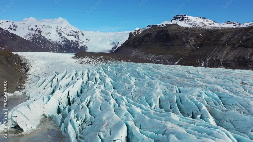 Global warming and climate change. Melting glacier in Iceland. Icebergs ...
