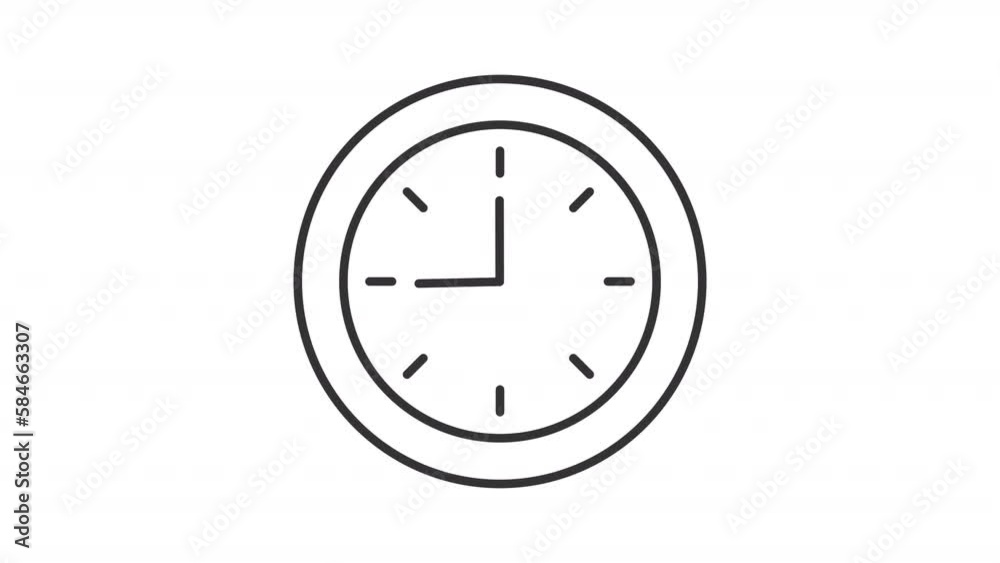 Animated Clock Linear Icon Website Loader Wait Animation Displaying