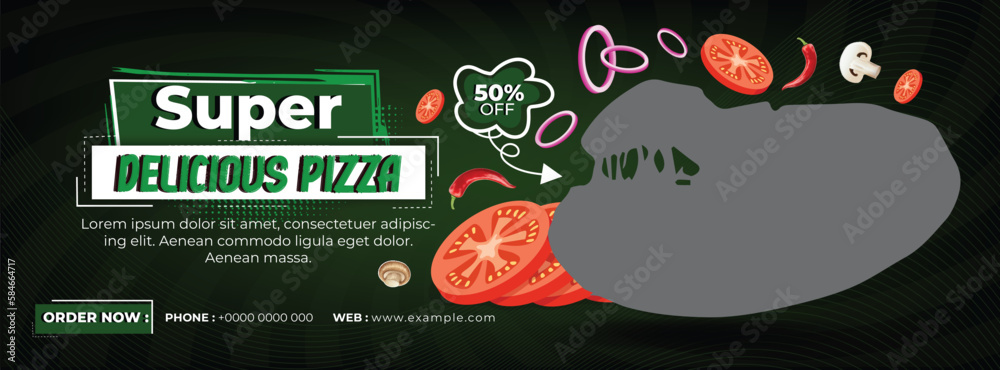 Pizza food menu banner template Stock Vector | Adobe Stock