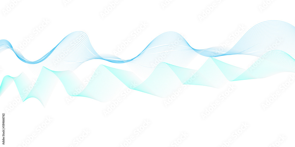 Abstract blue blend wave lines on transparent background. Modern blue ...