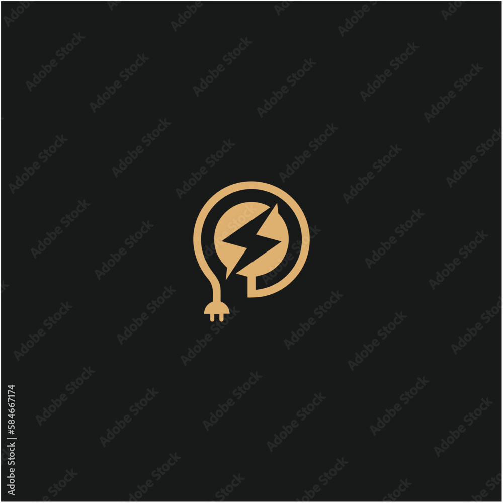 Electrical sign with the Icon, Electricity Logo, electric logo and icon ...