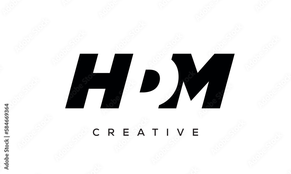 HDM letters negative space logo design. creative typography monogram ...