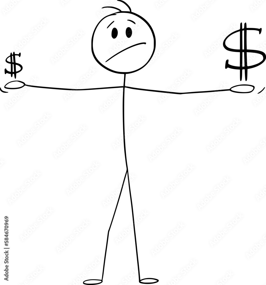 Investing and Profit, Vector Cartoon Stick Figure Illustration Stock ...