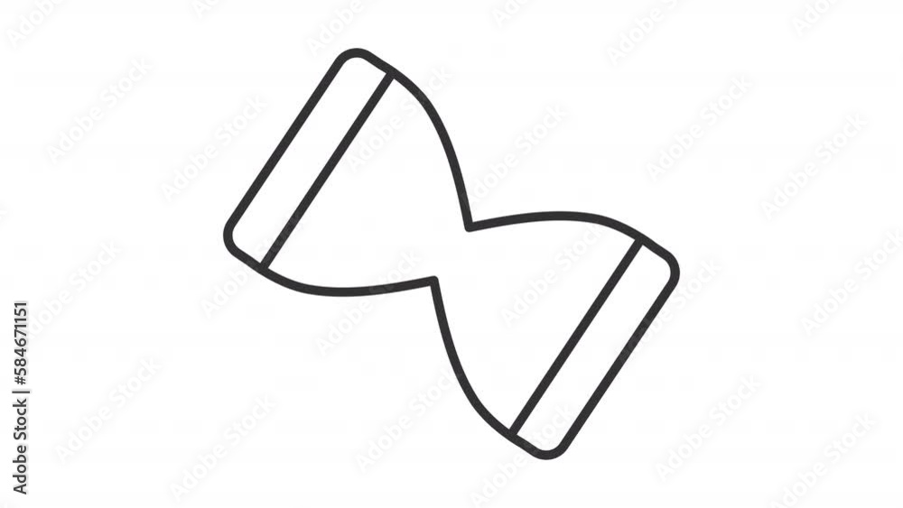 Animated sand clock linear icon. Wait-animation for web page. Loading progress indicator ...