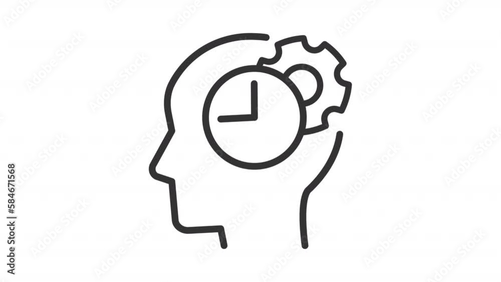 Animated cognition linear icon. Time for thinking process. Creative ...