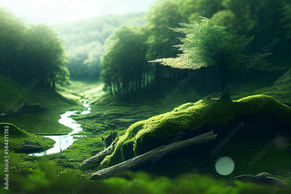 AI generated natural pictorial illustrations Stock Illustration | Adobe ...
