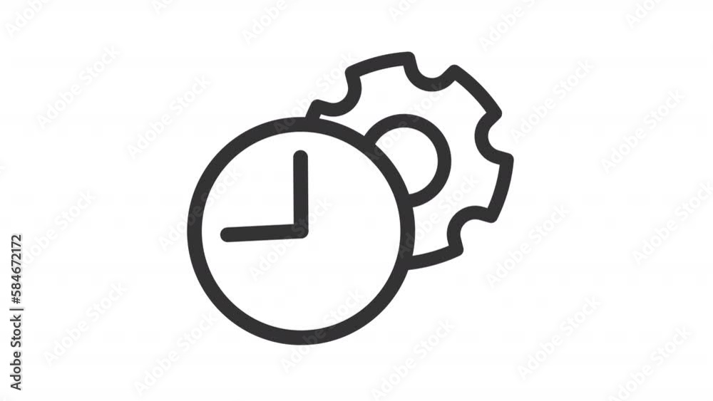 Animated operation linear icon. Processing time. Web page preloader ...