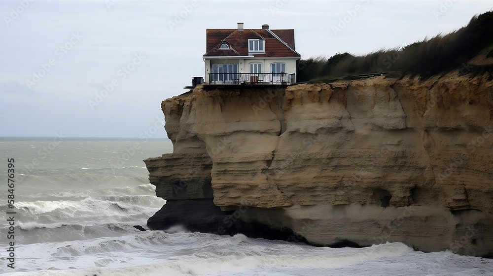 Une Maison Au Bord D Une Falaise Rongée Par L érosion La Maison Risque