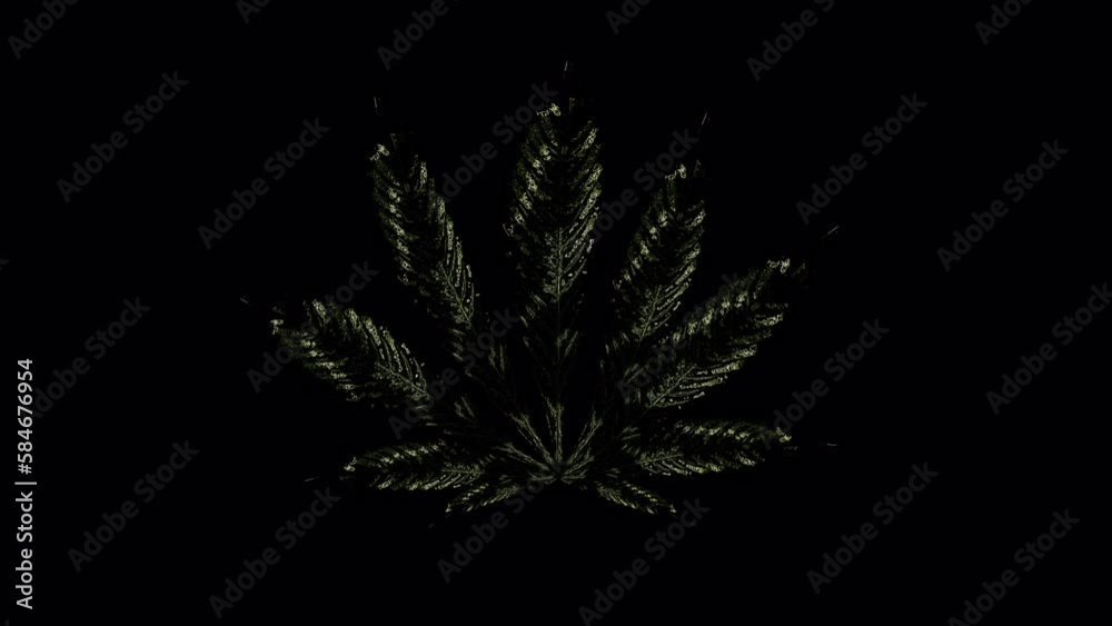 Vídeo do Stock: Psychedelic 3d Vj loop visuals party backdrop weed leaf ...