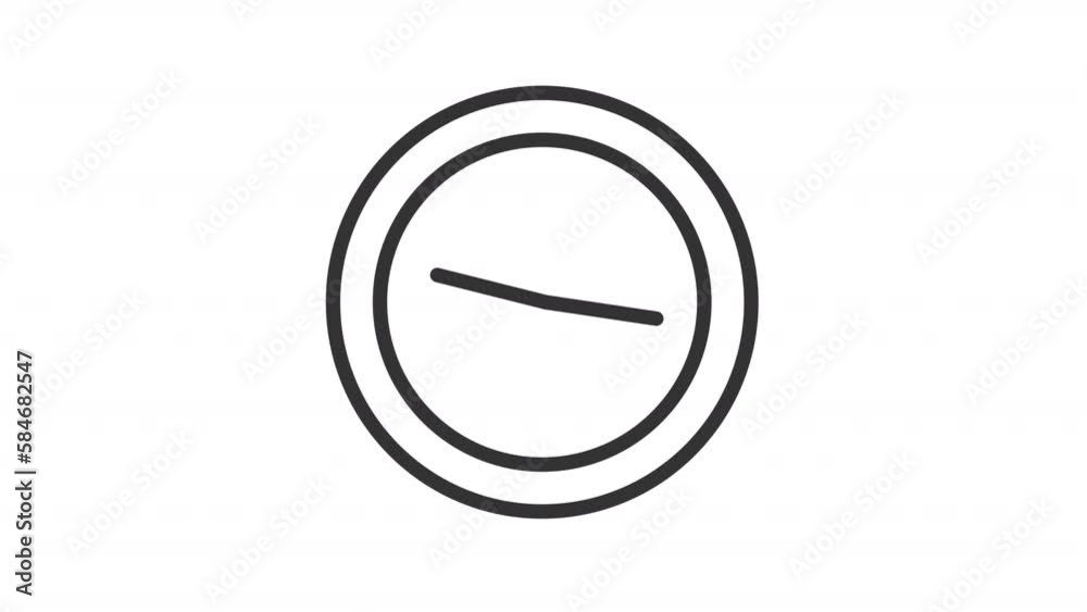 Animated clock face linear icons. Tool for time measurement. Website ...