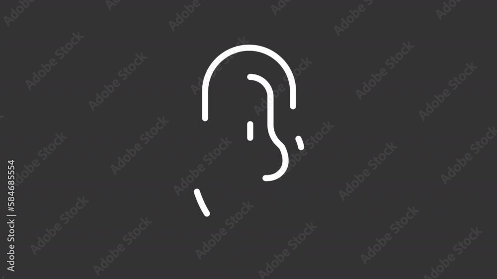 Animated fingerprint white line icon. Identification. Biometrics. Loop ...