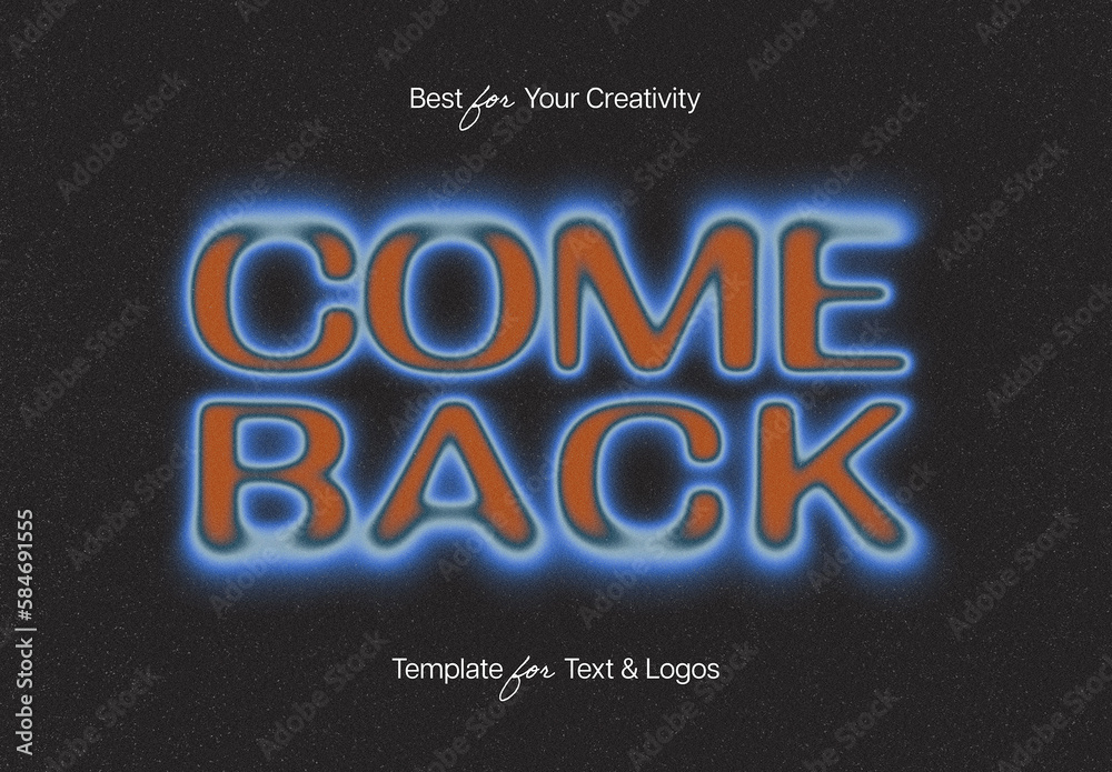 Come Back Text Effect Mockup Stock Template | Adobe Stock
