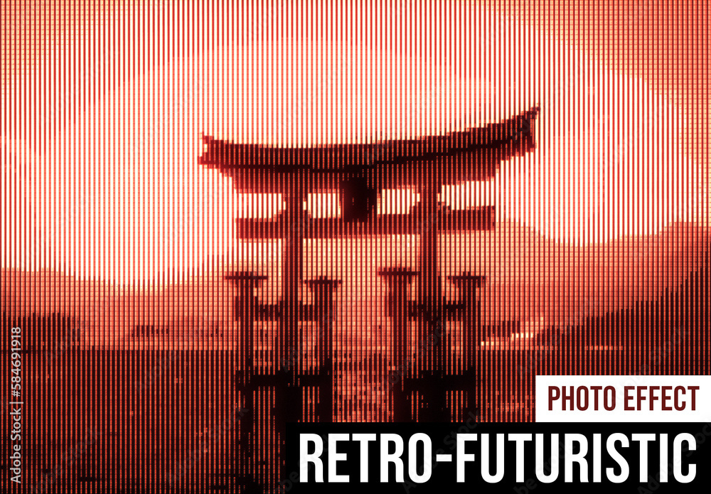 Old Computer Photo Effect Mockup Stock Template | Adobe Stock