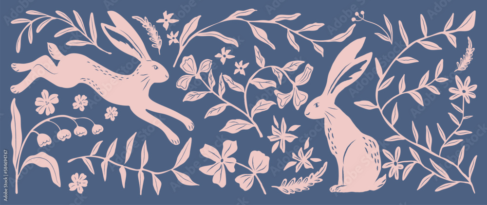 Matisse art background vector. Abstract natural hand drawn pattern ...