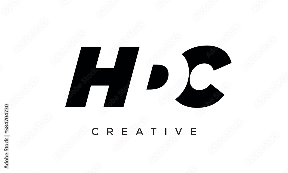 HDC letters negative space logo design. creative typography monogram ...