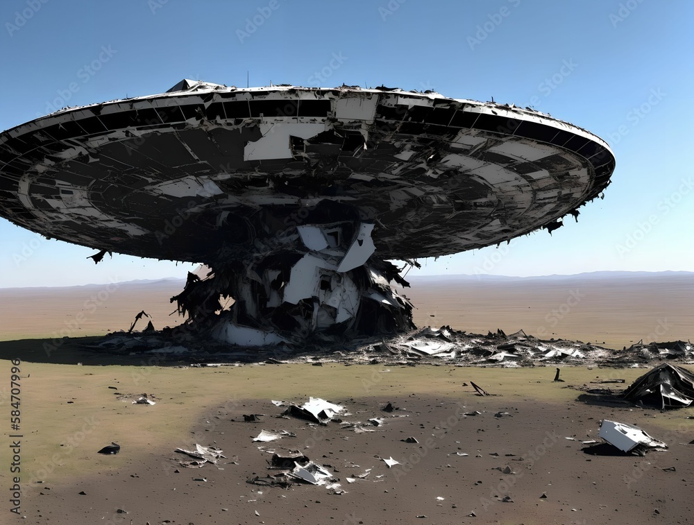 mystery ufo crash site, generative art by A.I. Stock Illustration ...