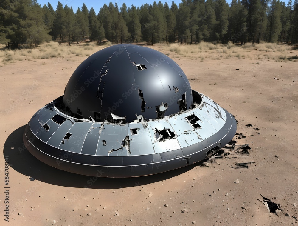 mystery ufo crash site, generative art by A.I. Stock Illustration ...