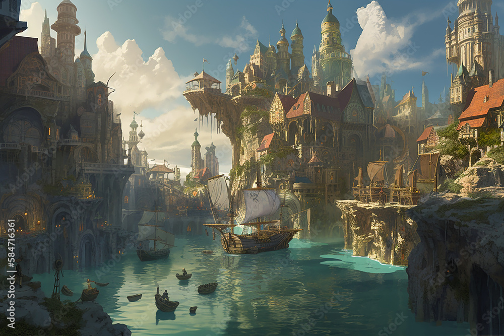 Fantasy Medieval Port City
