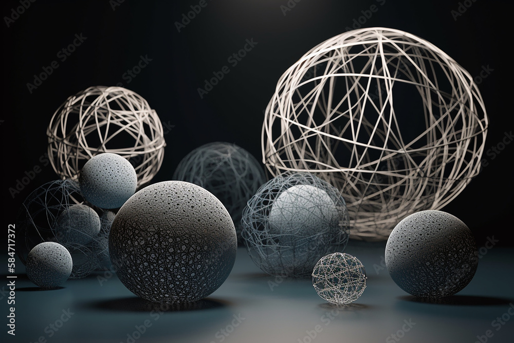 A Series Of Spheres Of Different Sizes, Connected By Lines To Create A ...