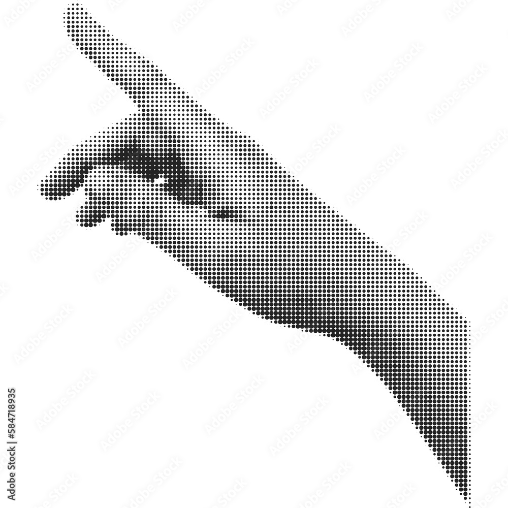 Halftone hand. Trendy png pieces. Gesture signs. Modern forms for card ...
