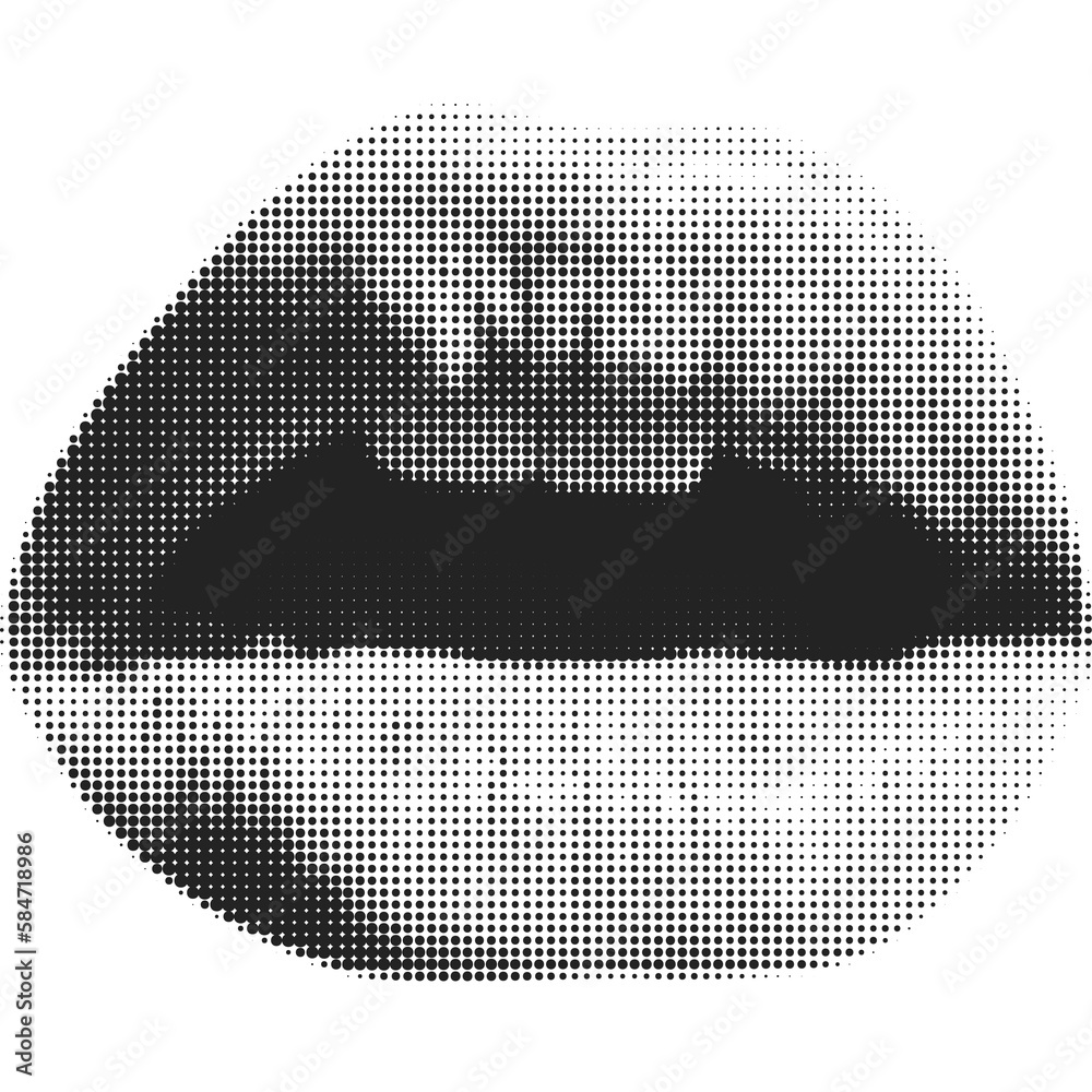 Halftone lip. Female lip with tongue and piercing. Trendy png pieces ...