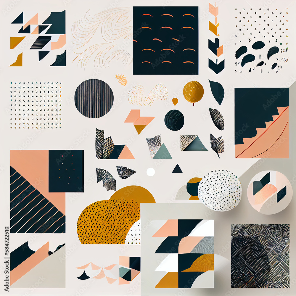 Set of versatile, minimalistic design elements and patterns t. The ...